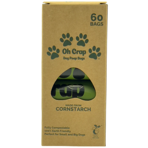 Oh Crap Compostable Dog Poop Bags 60 Pack - PetsForHomes Australia ...
